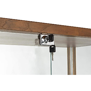 Displays2go Wood and Glass Curio Cabinet with Locking Doors – Walnut (DCKDWDWN30)
