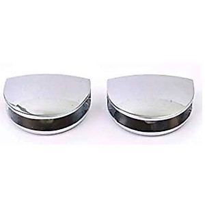 BSM Marketing Set of 2 500mm x 100mm 6mm Thick Toughened Glass Shelves with Large Chrome Finish Shelf Supports