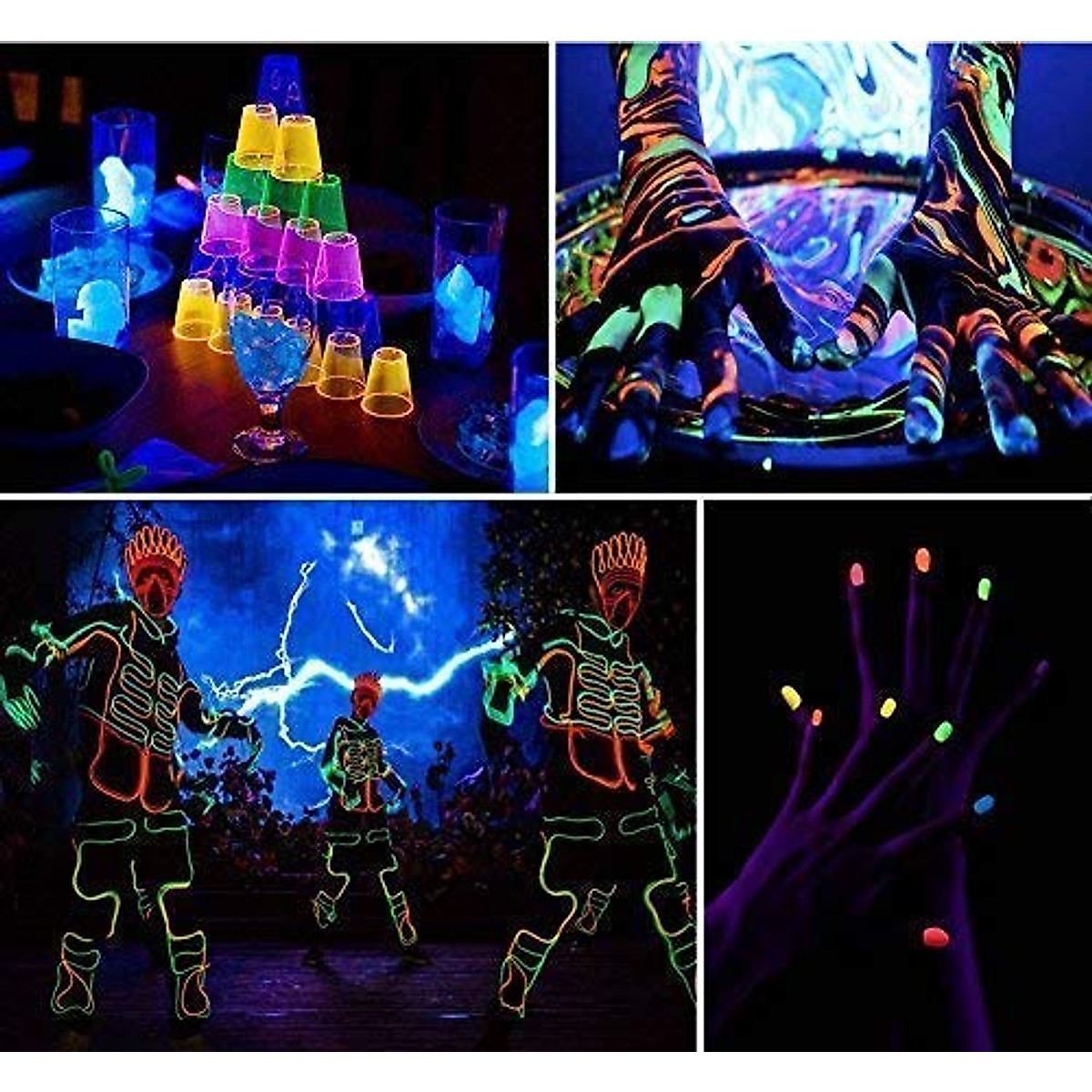 HouLight UV LED Black Light, High Power 20W LED Black Light Flood Light IP65-Waterproof (85V-265V AC) for Halloween, Blacklight Party, Neon Glow, Glow in The Dark, Birthdays, Blacklights, Curing