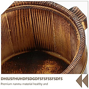 DOITOOL Wooden Rice Bucket Rice Cooking Steamer Bucket Sushi Rice Bowl Japanese Hangiri Sushi Oke Rice Mixing Tub with Liner Lid for Home Restaurant 20cm