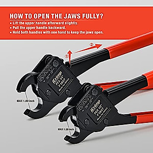 iCrimp Angle Head F1807 PEX Pipe Crimping Tool for Copper Rings - 1/2&3/4-inch Two Crimper Set with Cutter