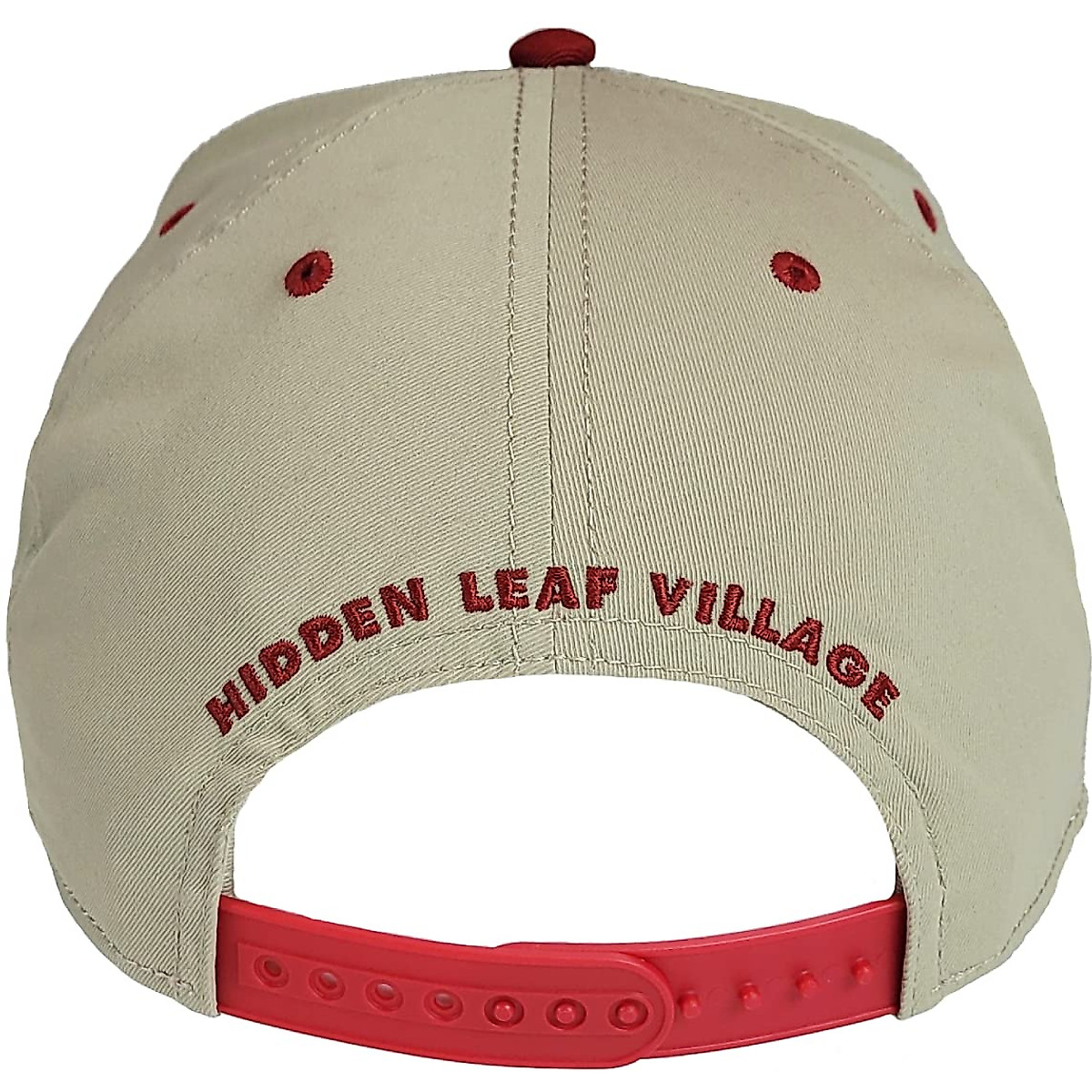 Naruto Shippuden Ichiraku Ramen Icon Hiden Leaf Village 5 Panel Structured Adjustable Adult Unisex Red and White Flat Bill Snapback Hat