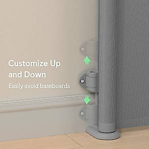 Momcozy Retractable Baby Gate, Alarm Mesh Baby Gate or Mesh Dog Gate, 33 inches high, extends to 55 inches Wide, Child Safety gate for doorways, Stairs, hallways, Indoor/Outdoor.