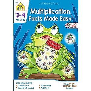 School Zone - Multiplication Facts Made Easy Workbook - 64 Pages, Ages 8 to 10, 3rd Grade, 4th Grade, Math, Skip Counting, Arrays, Word Problems, and More (School Zone I Know It!® Workbook Series)