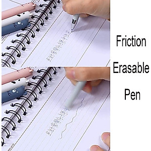 Jinja Brands 12 Pcs Erasable Pens Cute Animal Writing Gel Ink Pen Cartoon Cat Pig Bear Panda 0.4mm Black Ink Ballpoint Rollerball Pens for Student Gift Stationery Office Supplies Friction Erasable