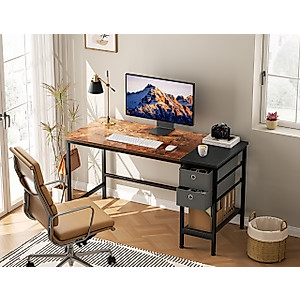 HOMIDEC Office Desk, Computer Desk with Drawers 47" Study Writing Desks for Home with Storage Shelves, Desks & Workstations for Home Office Bedroom