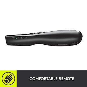Logitech Professional Presenter R800, Wireless Presentation Clicker Remote with Green Laser Pointer and LCD Display , Black