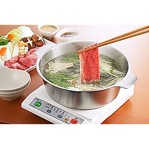 Yoshikawa SJ1678 Luxury Stainless Steel Shabu Pot, 10.2 inches (26 cm)