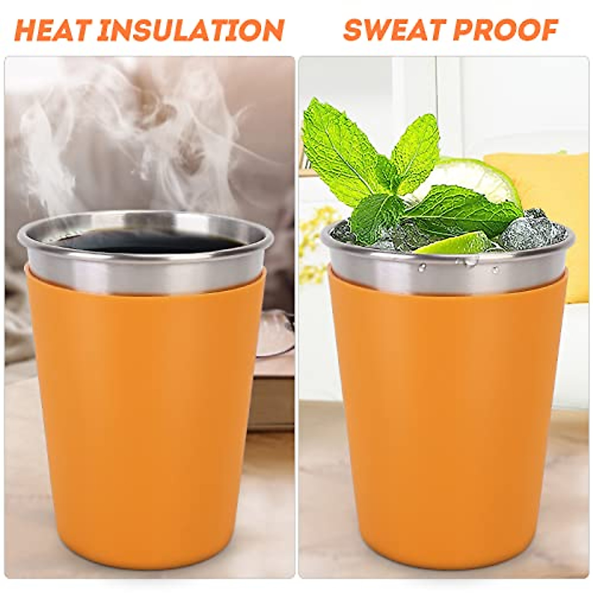 Kids Cups with Lids and Straws, 12oz Spill Proof Drinking Cups Stainless Steel Sippy Cups for Baby, Kids Tumblers with Straws and Lids Toddler Insulated Smoothie Cups Mugs for School, Outdoor, 5 Pack