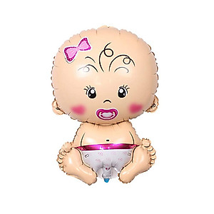 Huture 2PCS 30"x20" International Welcome Baby Shape Jumbo Mylar Foil Balloon Boy Girl Latex Helium Balloons Great for Baby Shower Pregnancy Gender Reveal Wedding Birthday Party Decor Supplies