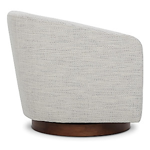 CHITA Swivel Accent Chair, FSC Certified Upholstered Fabric Barrel Chair for Living Room, Ivory