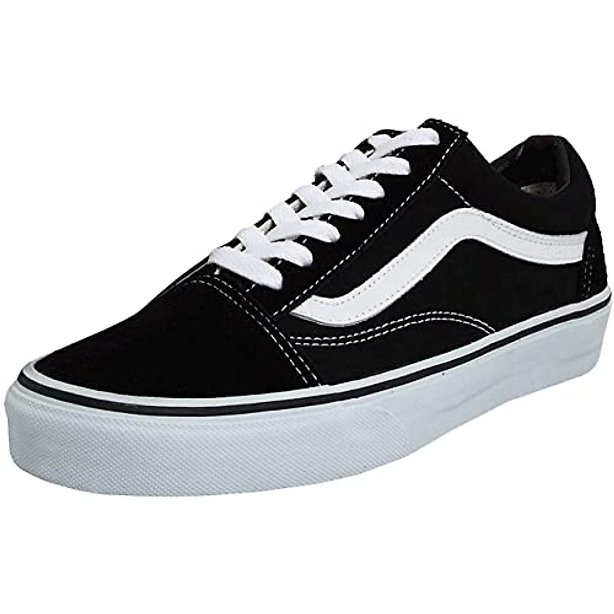 Vans Unisex Old Skool Classic Skate Shoes (42 M EU / 10.5 B(M) US Women / 9 D(M) US Men, Classic Black/White)