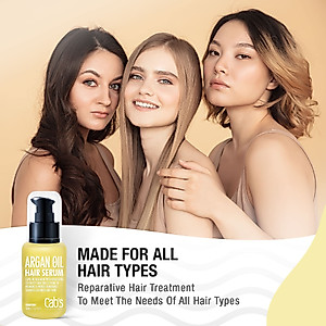 Cab's Moroccan Argan Oil Hair Serum Treatment, Nourishing and Repair Hair Shine - Paraben Free, Sulfate Free 2x 1.69 fl oz (Pack of 2 pcs)