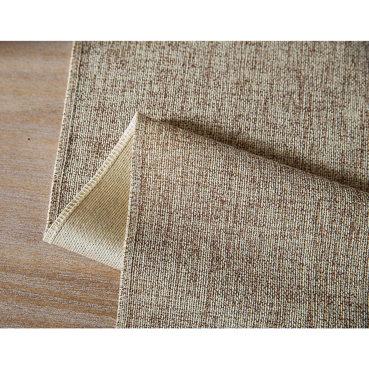 ZeeMart Beige Table Runners 90 Inches Long, Burlap Linen Style Rustic Farmhouse Table Runner, Long Boho Dining Table Runner, 13x90 Inches, Oatmeal Beige