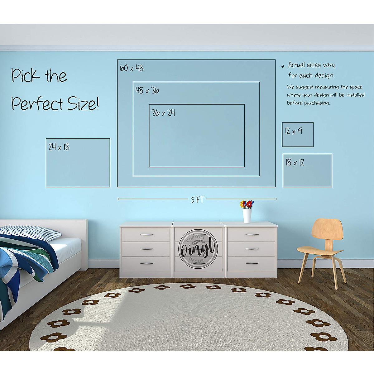 Room Wall Decor - Monster Truck with Customized Name Vinyl Decal Stickers for Home in Teen, Kids, Baby Boys Bedroom, Bathroom, Nursery or Man Cave - Custom Sizes and Colors Fit Any Themed Living Space