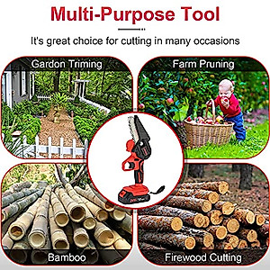 QBQCBB 24V Electric Cordless Saw Woodworking Electric Chain Saw Wood Cutter Suitable for Tree Pruning, with 1 Sets of Battery Portable Garden Cutting, Bamboo Cutting Green Works