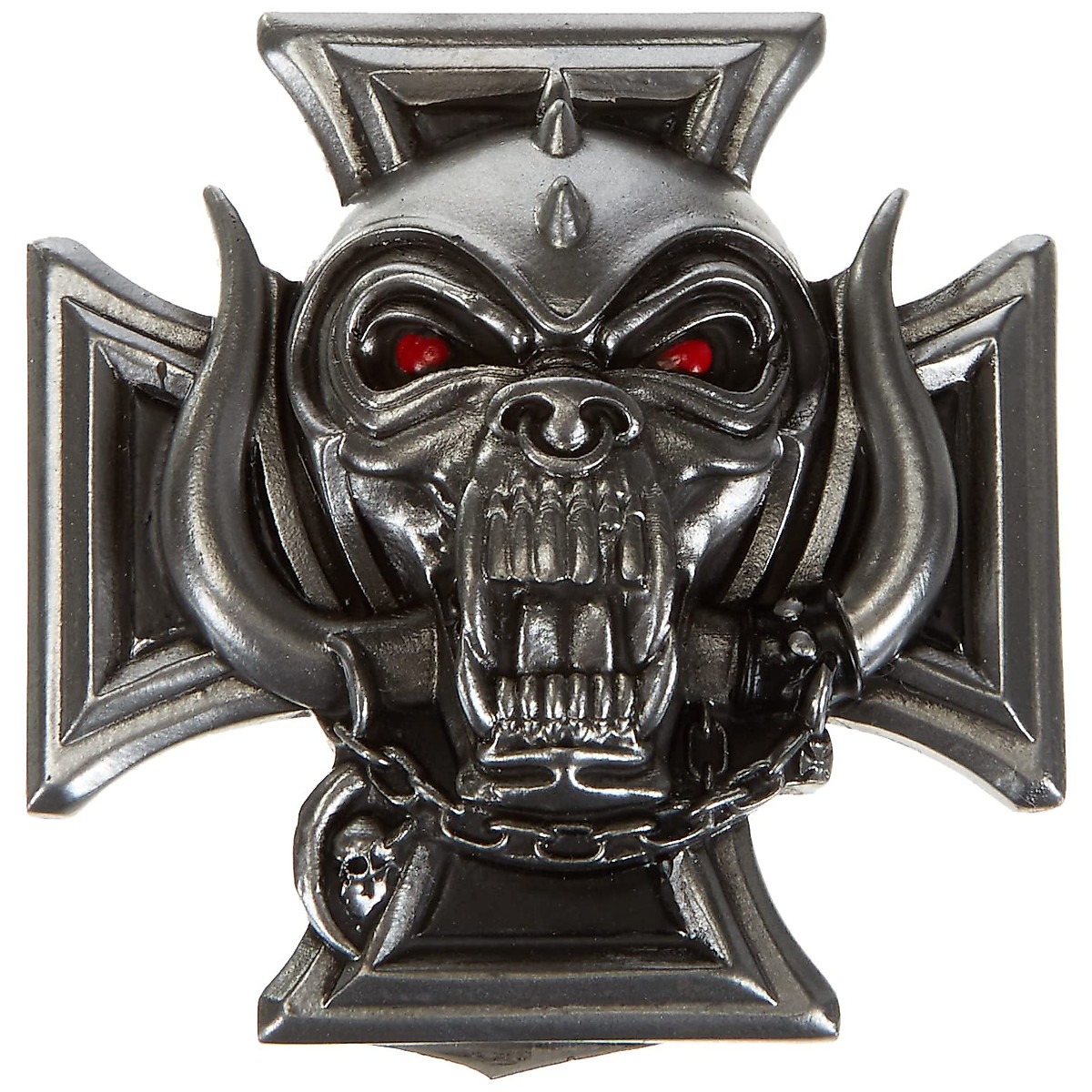 Nemesis Now Officially Licensed Motorhead Iron Cross Warpig Snaggletooth Fridge Magnet, Silver, 6cm