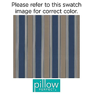 Pillow Perfect Outdoor/Indoor Hamilton Cadet Squared Corners Seat Cushion 20x20x3 (Set of 2),Blue