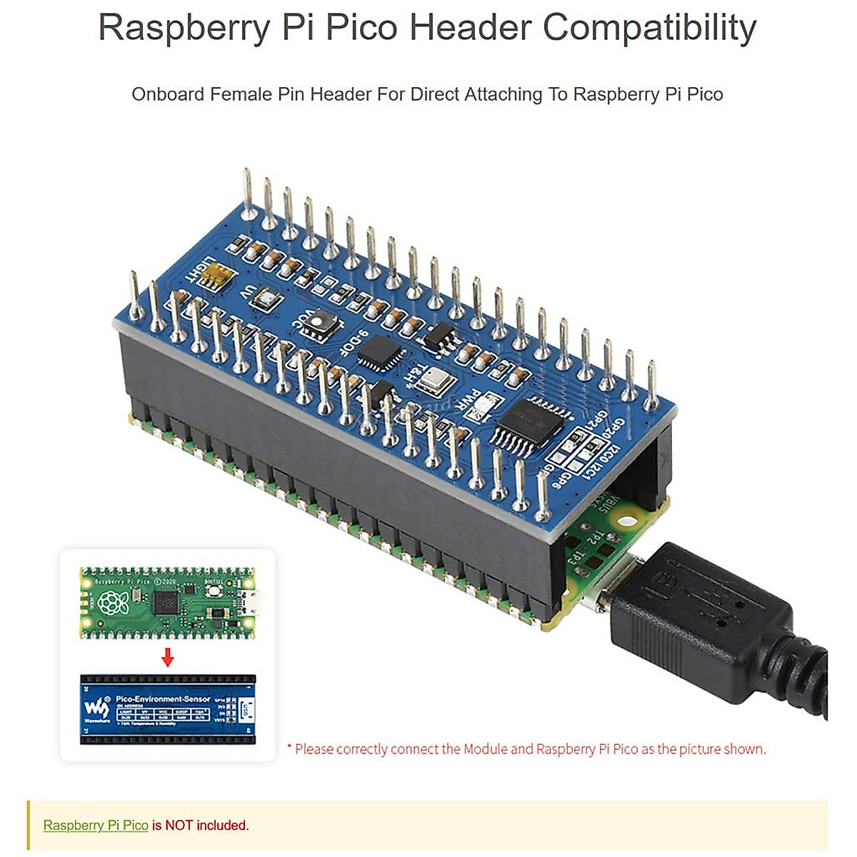 Environment Sensors Module for Raspberry Pi Pico via I2C Bus @XYGStudy (Pico-Environment-Sensor)