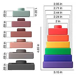 Silicone Stacking Toy | Square Stacker Baby Toy | Montessori | Gender Neutral Baby Gift | Montessori Toys | Building Games | Toddler Montessori Toys | Toddler Stacking Toy