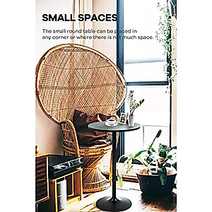 NChanmar Bar Table Round Pub Table Cocktail Bistro High Table with Black Top and Base for Home Kitchen Small Spaces