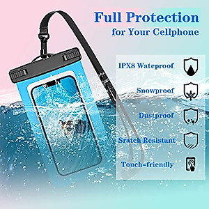 DXNONA 4 Packs Multicolor Universal Waterproof Case,Waterproof Phone Pouch Dry Bag for iPhone,Samsung,Up to 7.5",IPX8 Waterproof Bag,Beach,Boating,Swimming,Kayaking,Yachting