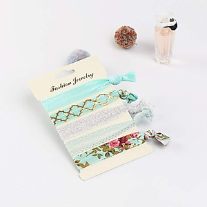 20 Pcs Elastic Hair Ties, ULIFEMALL No Crease Ribbons Ouchless Ponytail Holders Hair Bands Hair Ropes Colorful Party Bracelets Hair Accessories for Girls and Women