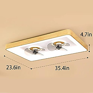 Stepless Dimming Flush Mount Ceiling Fans Lights, Modern Low Profile Bladeless LED Ceiling Fan Lights, with 6-Level Wind Speed Flush Mount Ceiling Light, for Small Room, Bedroom, Living Room ( Color :