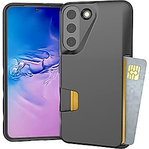 Smartish Galaxy S22 Wallet Case - Wallet Slayer Vol. 1 [Slim + Protective] Grip Credit Card Holder for Samsung - Black Tie Affair