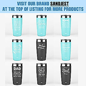 SANDJEST Best Dad Ever Tumbler Gifts for Dad from Daughters Sons - 20oz Stainless Steel Insulated Coffee Travel Mug Christmas, Birthday, Father's Day Gift - Thermal Cup Gift Set with Lid & Straw