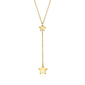RS Pure by Ross-Simons Italian 14kt Yellow Gold Star Y-Necklace. 18 inches