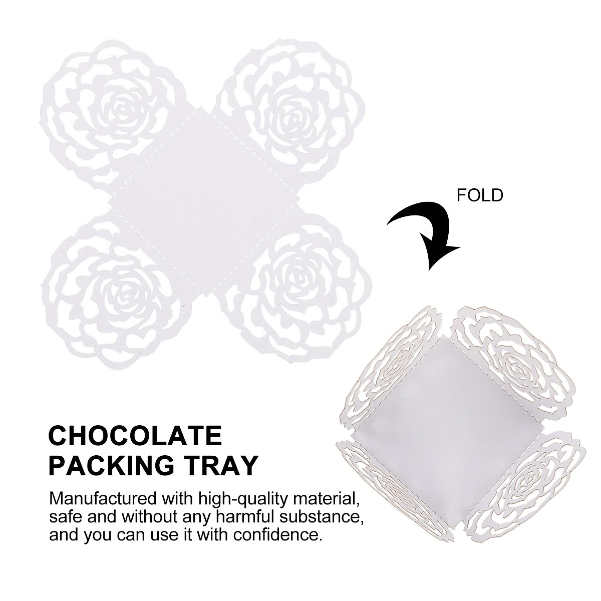 NUOBESTY 50pcs Chocolate Paper Candy Cups Baking Cups Truffle Wrappers Liners Cups Small Flared Paper Baking Cups Perfect for Muffins, Cupcakes or Mini Snacks