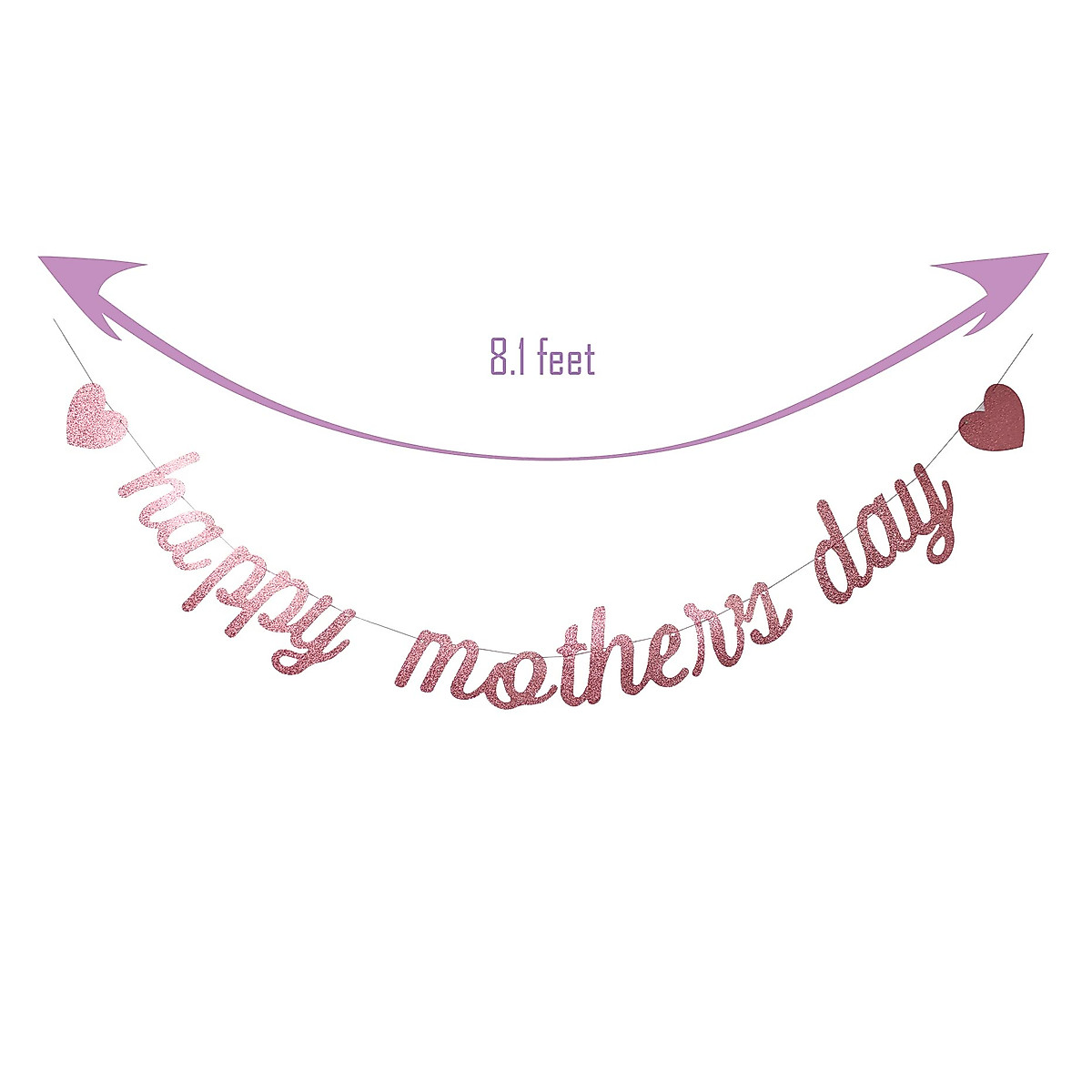 Swdthnh Happy Mother's Day Rose Gold Glitter Paper Banner, Funny Best Mom Ever/Mother's Birthday Party Photo Backdrops Sign Decoration(Rose Gold Mom)