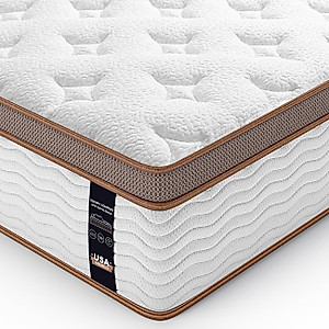 BedStory Queen Mattress - 14 Inch Hybrid Mattress in a Box - Individually Wrapped Coils for Pressure Relief and Motion Isolation