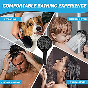 Shower Head with handheld, High Pressure Shower Head Set with Hose Adjustable Bracket Rubber Washers