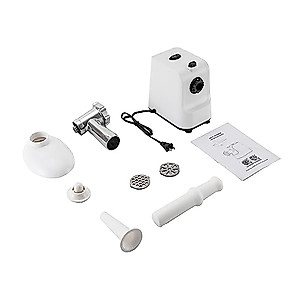 BANLICALI Meat Grinder, 1000W Electric Meat Grinder Sausage Maker with 3 Grinding Plates & Sausage Stuffer Tube Stainless Steel Kitchen Meat Grinder Heavy Duty for Beef, Pork, Chicken 110V (White)