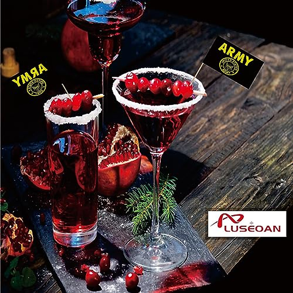 US Army Gold Crest Toothpick Flag Small Mini United States Military Cocktail Fruit Cupcakes Toppers Food Stick Flags Decorations,100 Pack