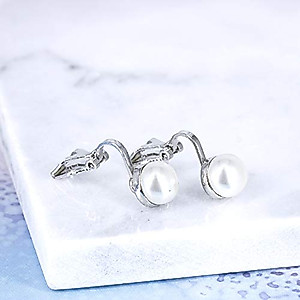 YOQUCOL 8mm Simulated Freshwater Pearl Clip On Earrings Not Pierced Elegant Stud Jewelry For Women