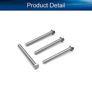 Yinpecly M8 Hex Bolt M8-1.25 x 80mm UNC Hex Head Screw Bolts 304 Stainless Steel Fully Threaded Hex Tap Bolts 4pcs