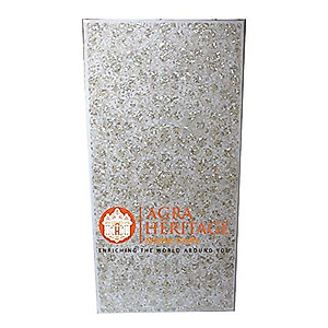White Marble Mother of Pearl Precious Inlay Stone Dining Table Top Hallway Furniture Decor | 72"x36" Inches