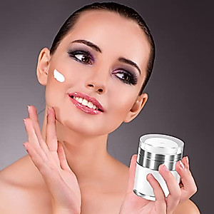 Cream Jar Vacuum Bottle, 4Pcs Refillable Airless Pump Jars with Pump Lid, Portable Travel Airless Cosmetic Container for Cream and Lotion, 1 oz