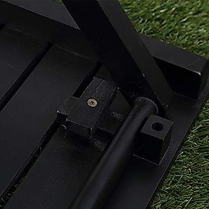 B&Z KD-40B Small Side Table Wood Square Portable Folding Plant Stand, End Table 18'' Tall (Black)