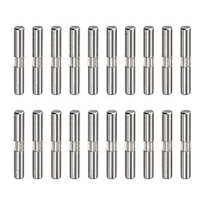 uxcell 5x35mm 304 Stainless Steel Dowel Pins, 20Pcs Center Knurled Flat Chamfered End Dowel Pin, Wood Bunk Bed Shelf Pegs Support Shelves Fasten Elements