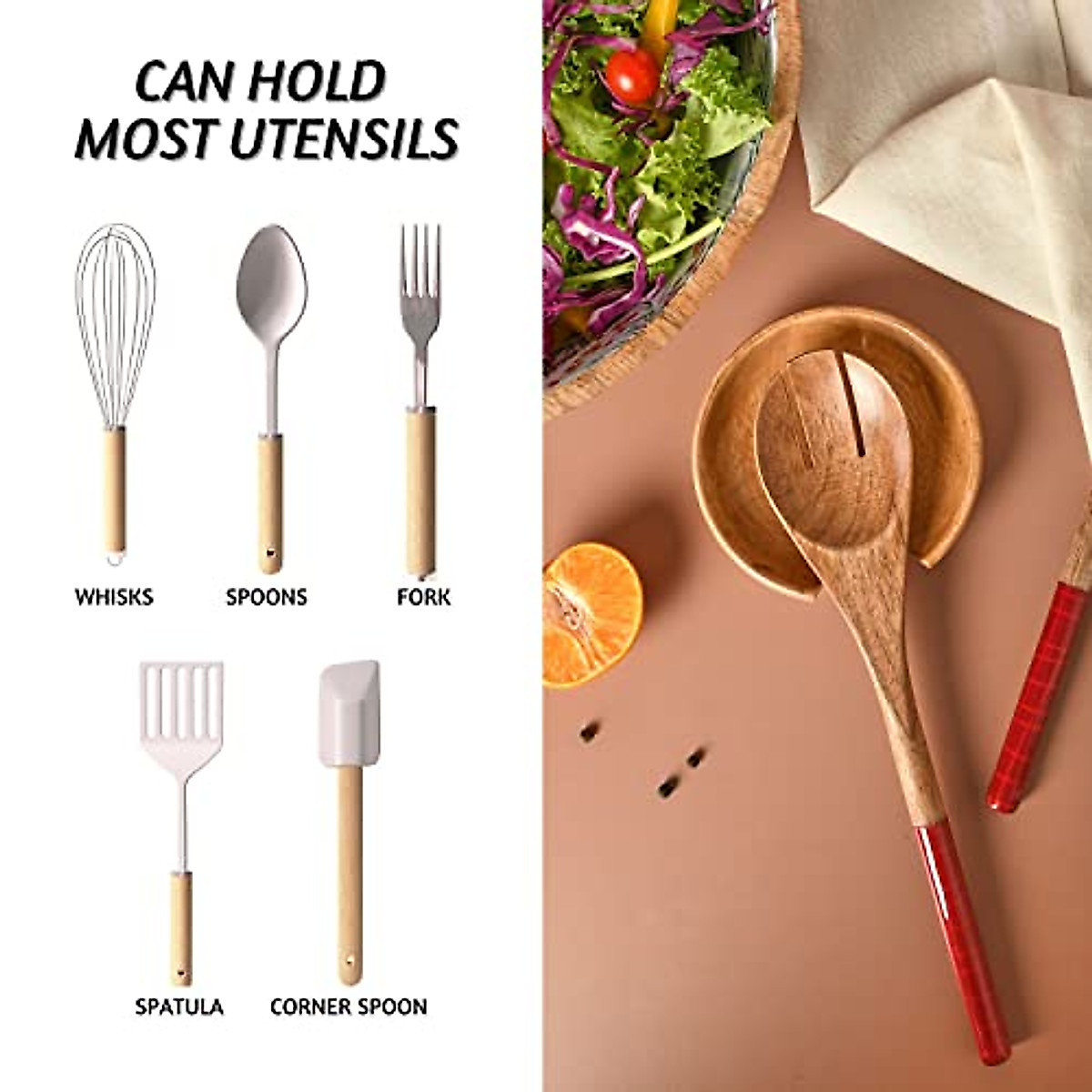 Folkulture Acacia Wood Spoon Rest for Stove Top, Coffee Spoon Rest for Kitchen Counter, Round Kitchen Spatula Holder for Countertop, Spoon Holder Boho, Farmhouse Spoon Rest (4.7 Inches - Natural)