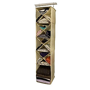 Shonpy Home Storage Shoe Hanging Organizer Closet Household Foldable (beige)