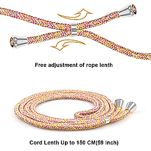 YESPURE Crossbody Case for iPhone 12/12Pro,Shockproof Case for iPhone 12/12Pro [ with Adjustable Lanyard Strap ] Clear Soft Slim Thin TPU Anti Scratch Protective Cover - Rainbow Yellow