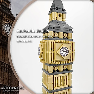 ArtorBricks Architectural Elizabeth Tower Big Ben Building Set Model Kit and Gift for Adults (891 pieces)