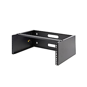 StarTech.com 4U Wall Mount Network Rack - 14 Inch Deep (Low Profile) - 19" Patch Panel Bracket for Shallow Server and IT Equipment, Network Switches - 44lbs/20kg Weight Capacity, Black (WALLMOUNT4)