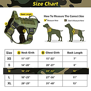 WINGOIN Green Harness with Handle Tactical Dog Harness Vest for Large Medium Dogs No Pull Adjustable Reflective K9 Military Dog Vest Harnesses for Walking, Hiking, Training(M)