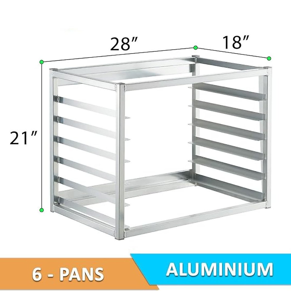Express KitchQuip 28" x 18" x 21" Aluminum Wall Mounted Sheet/Bun Pan Rack | Fits 6 Full-Size Sheet Pans | Commercial-Grade Perfect for Bakeries, Restaurants, and Catering Kitchens | NSF Certified |